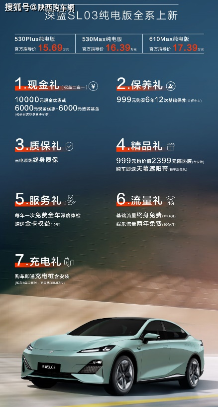 新款深蓝SL03纯电版上市 售价15.69-17.39万元_搜狐汽车_搜狐网