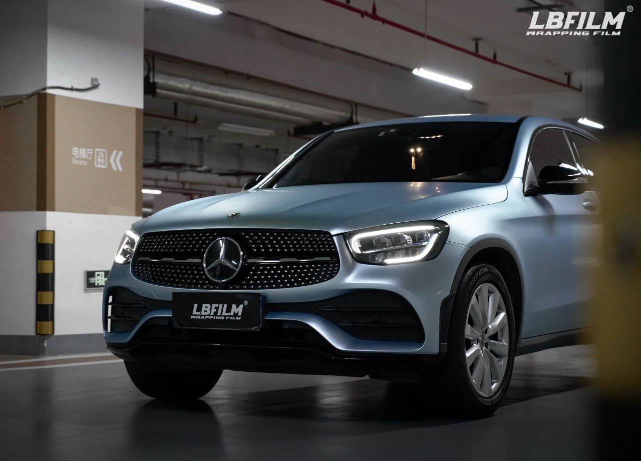 奔驰GLC-LB超亚纳米蓝改色膜,这款小清新的浅蓝色调_搜狐汽车_搜狐网