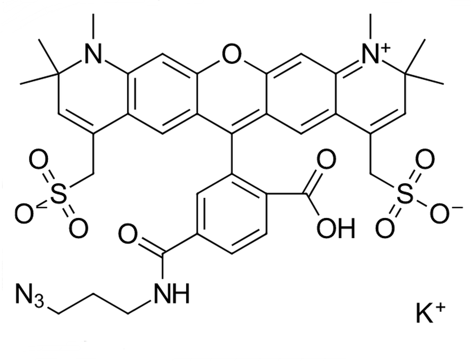 Alexa Fluor 594 Azide，AF 594 N3是一种红色荧光染料的叠氮化衍生物