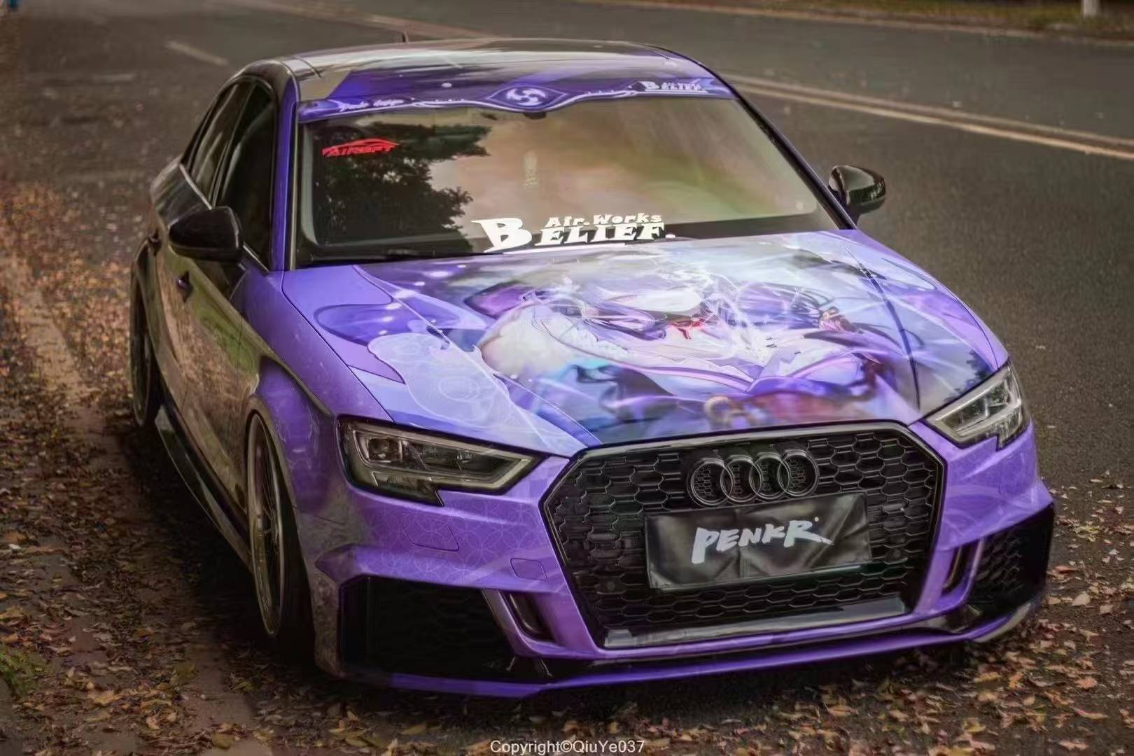 紫色魅惑：奥迪A3改装AIRBFT空气减震，低趴风格的时尚宣言_搜狐汽车_搜狐网