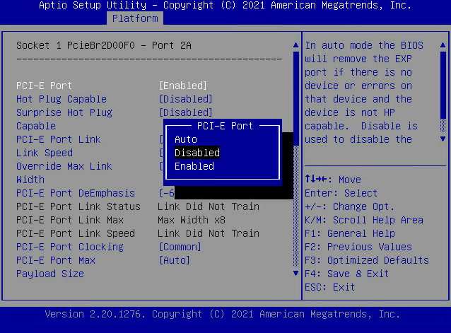 禁用PCIe设备_Port_Socket_Enter