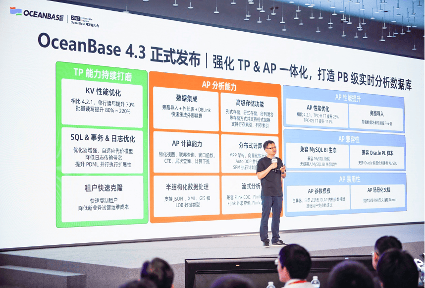 OceanBase 4.3发布：打造PB级实时分析数据库，可实现秒级实时分析_一体化_性能_场景