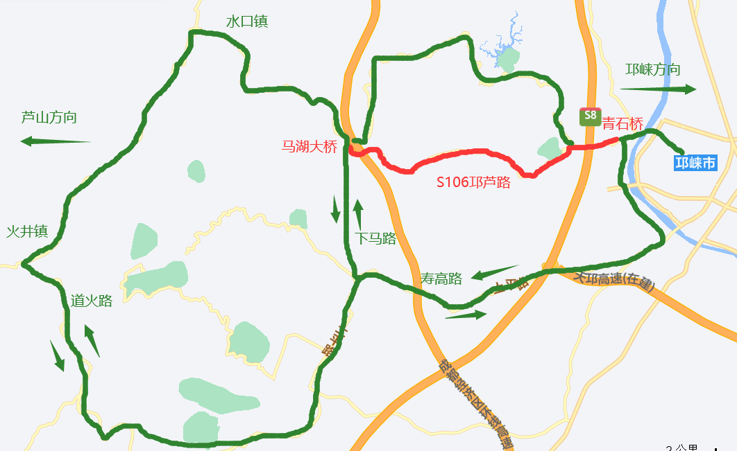 关于S106邛芦路临邛街道青石桥至大同镇马湖大桥段改建工程实行断道施工的通告_邛崃_计划