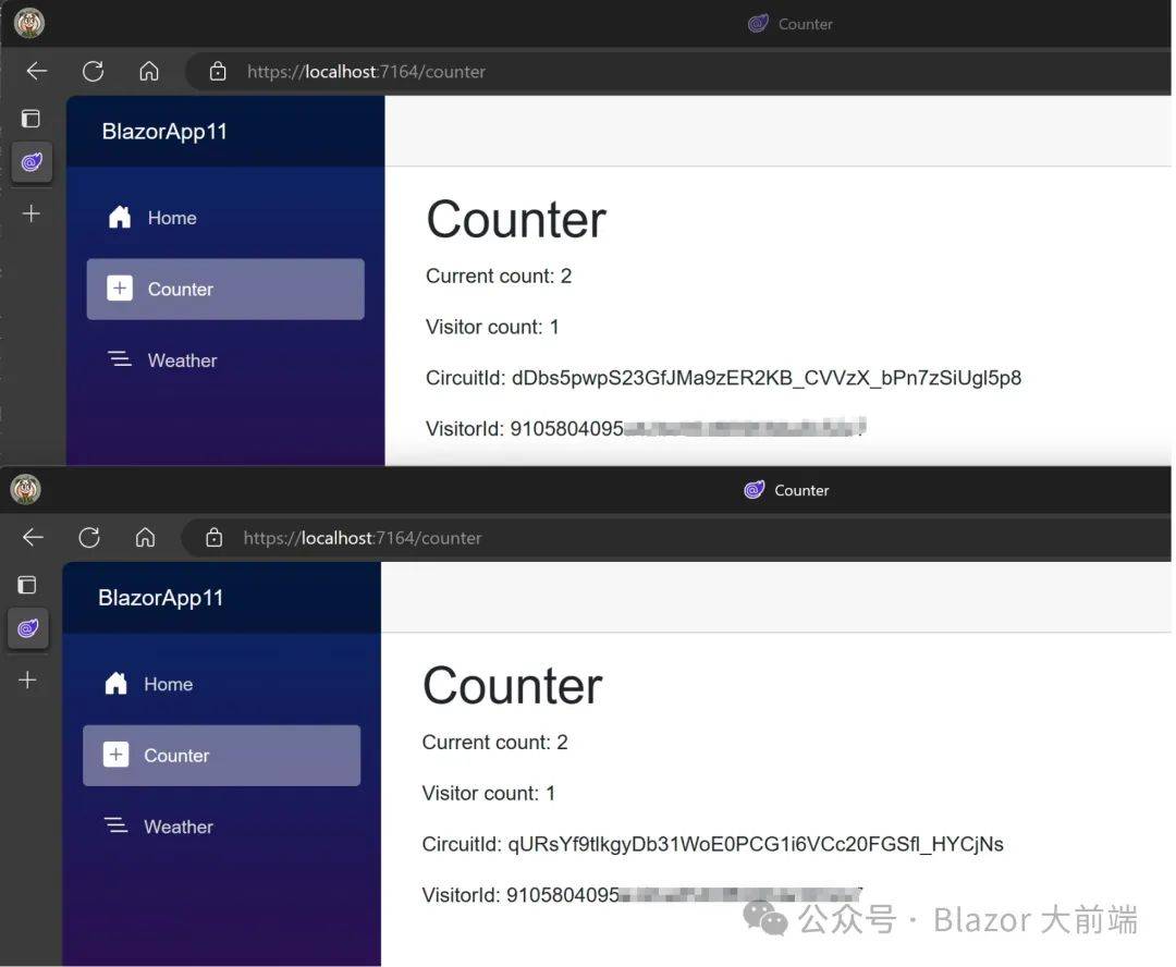 如何在 Blazor Server 中获取访客数和连接数_Circuit_get_then