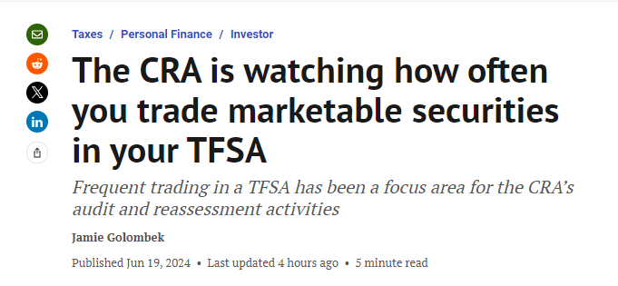短期持有频繁交易 小心被盯上！CRA严查TFSA账户！不免税反而多交！_投资_纳税_收入