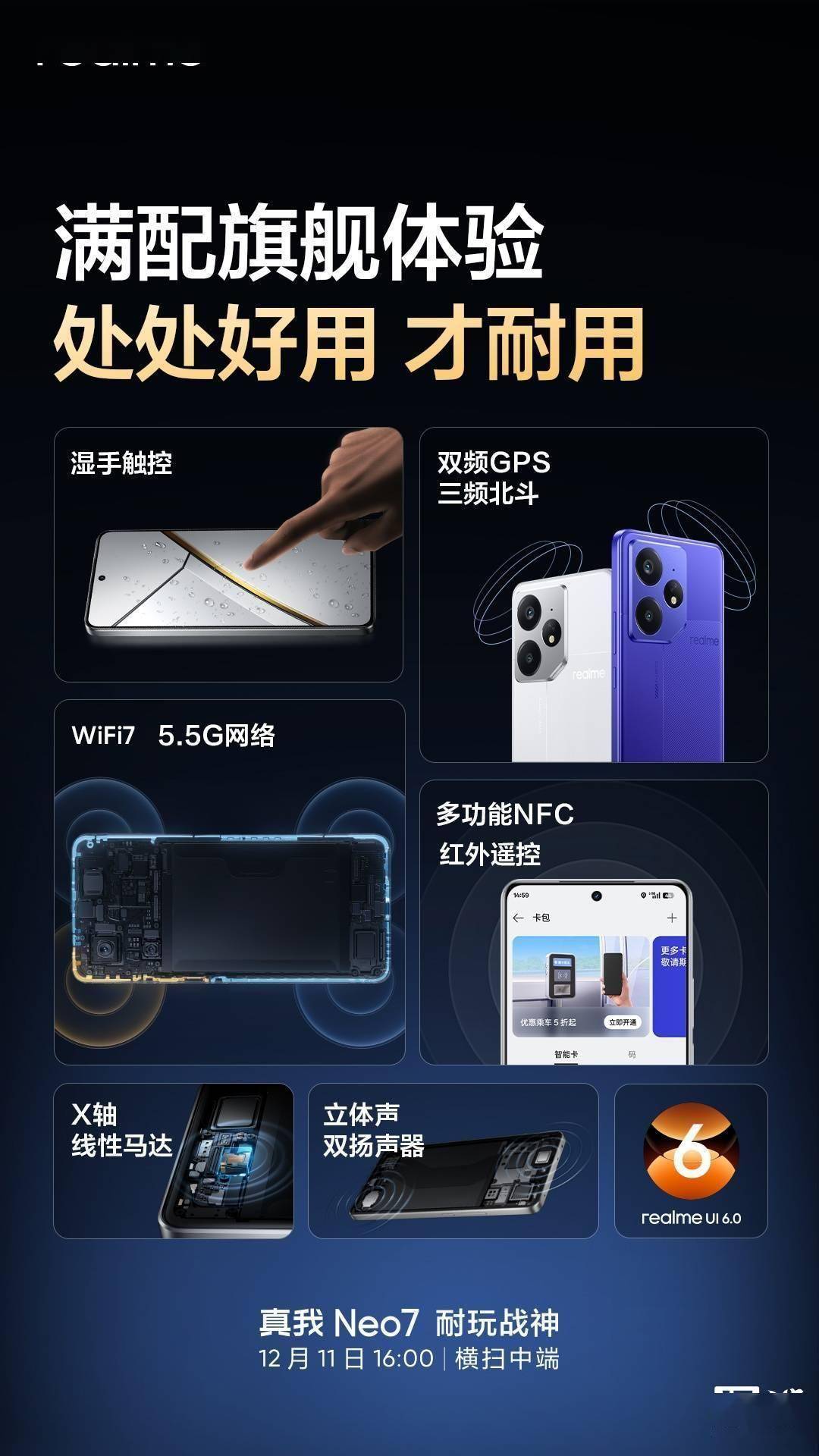 真我 Neo7 预热：支持双频 GPS + 三频北斗、湿手触控、红外、NFC_手机_镜头_马达