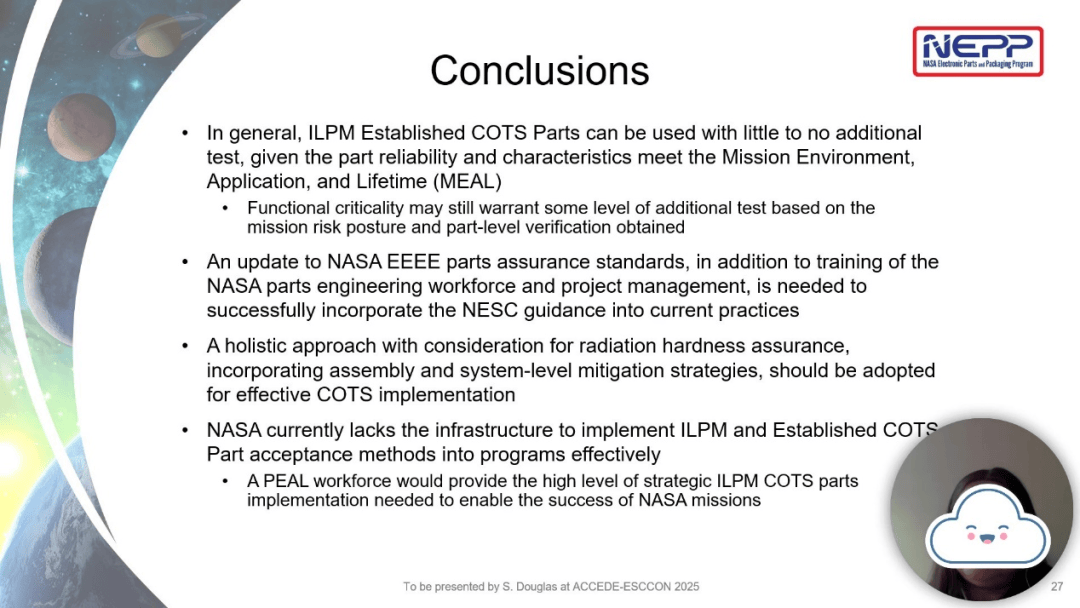 NASA在航天任务中推进应用COTS元器件的最新政策（完整演讲稿）_项目_商规_工作