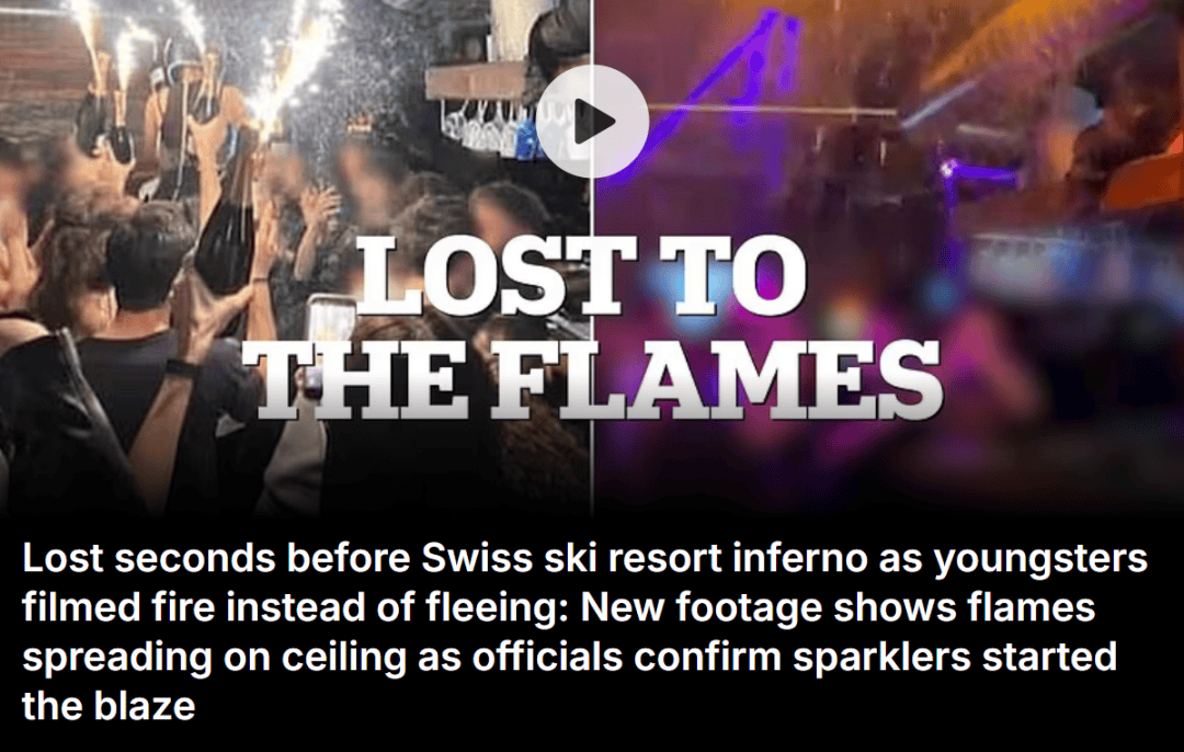 文章转载｜大火开始蔓延，他们举起手机：瑞士火灾更多惨烈细节公布，亲历者：我拖着只看得清牙齿的人往外逃..._女友_头顶_隔音板